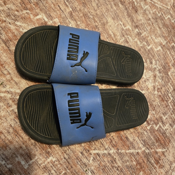 Puma | Shoes | Puma Blue And Black Mens Slide Sandals | Poshmark